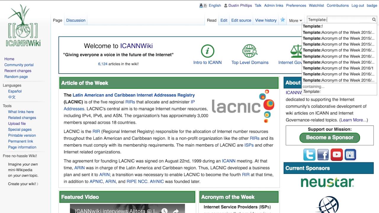 ICANNWiki Tutorials -  Adding A Template