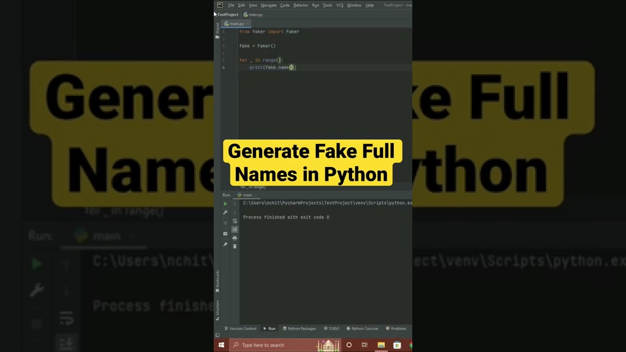 Generate Fake Full Names using Python
