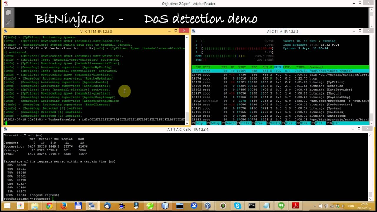 BitNinja demo - DoS detection