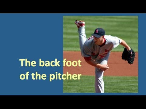 What does a pitcher do with his back foot?