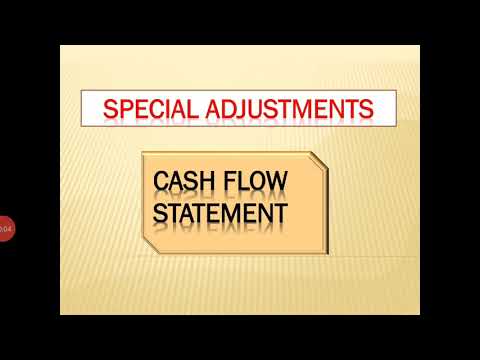 Special items in cash flow statement