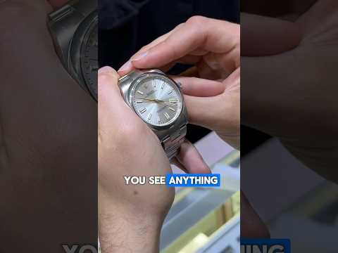 Examining a unique Rolex oyster perpetual with a factory flaw. Can you spot it?? #rolex #watches
