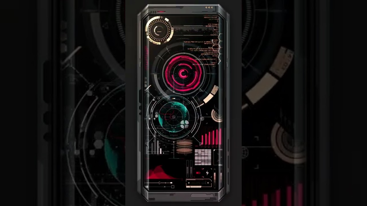 Red sci fi dark HUD