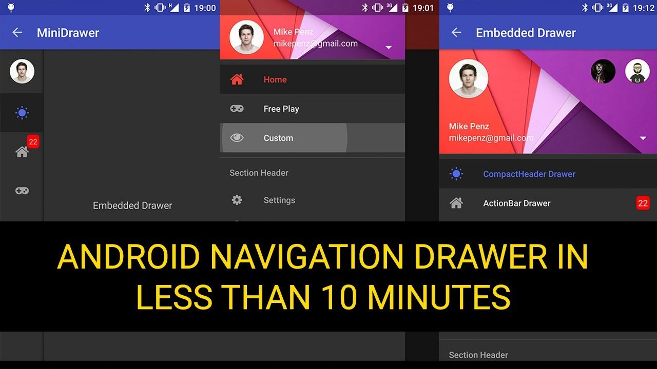 Implement an Android Navigation Drawer with MaterialDrawer in less than 10 min