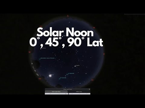 Solar Noon | Sun's Path | Equator & North Pole Time-lapse