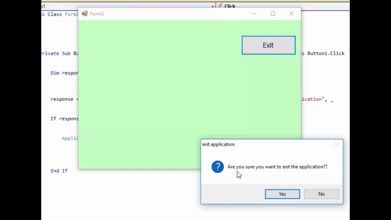 Visual Basic.net: How to exit Message Application