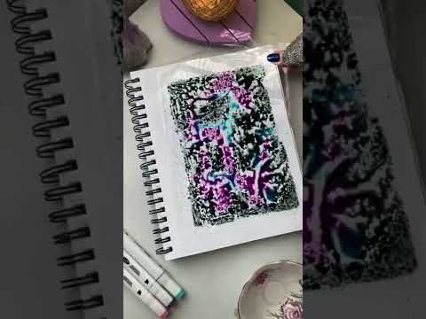 New sketchbook idea!! Create easy watercolor background using markers😱💜