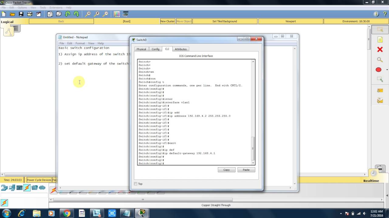 Basic switch configuration