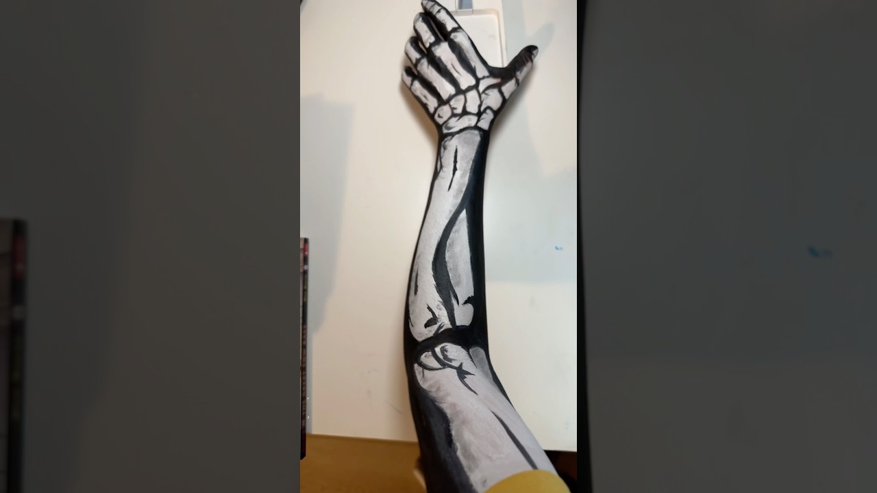 Skeleton Arm Body Paint Tutorial #makeup #artist #tutorial #facepainting #makeuptutorial #viralvideo