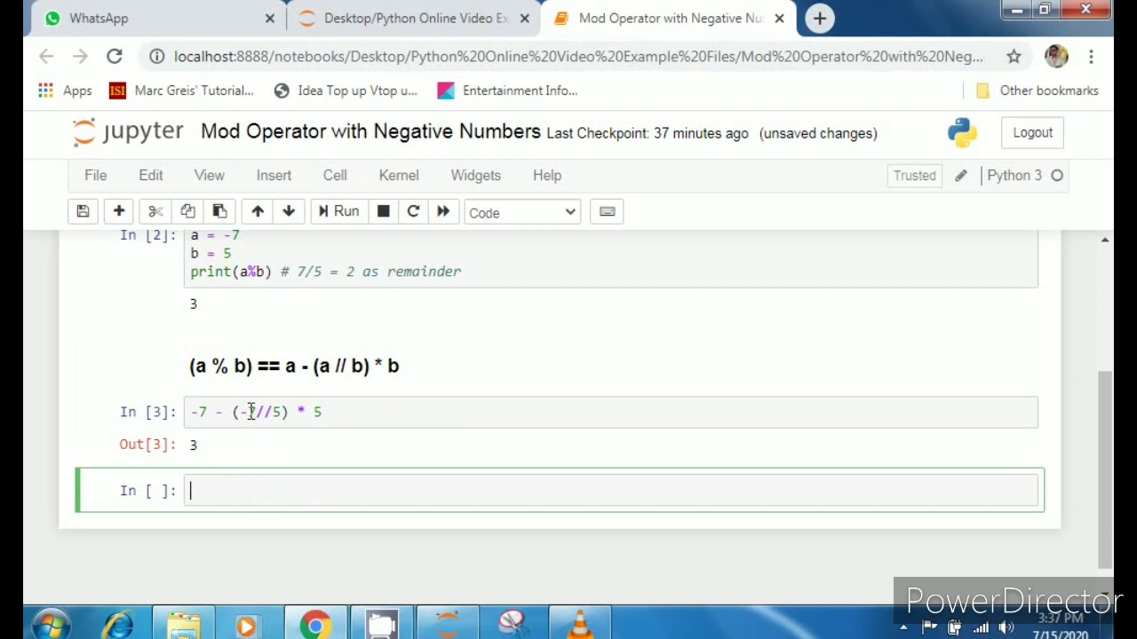 Lecture 16: Very Important- Modulus Operator with Negative Numbers in Python.