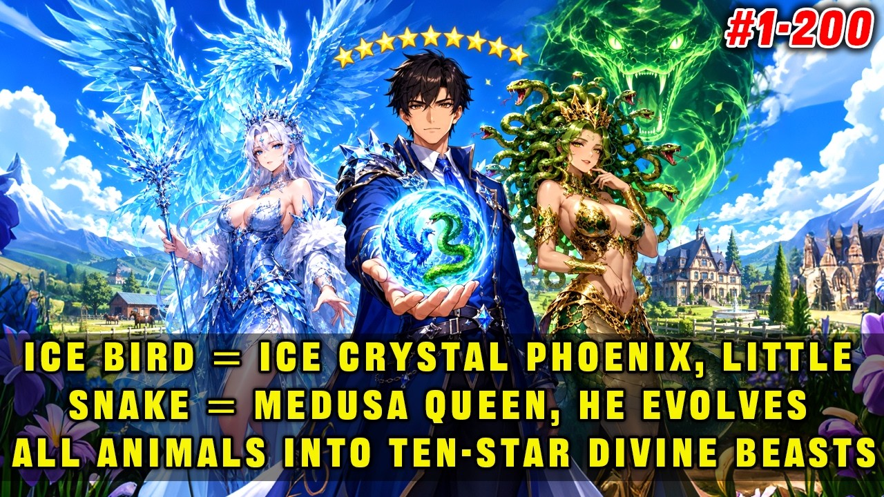 Ice Bird = Crystal Phoenix, Little Snake = Queen Medusa, He Evolves All Animals into Ten-Star Beasts