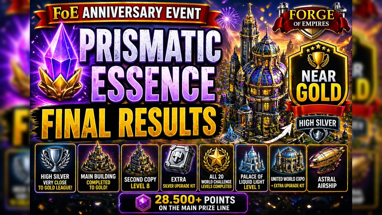 FoE Anniversary Event – My Final Results With Prismatic Essence
