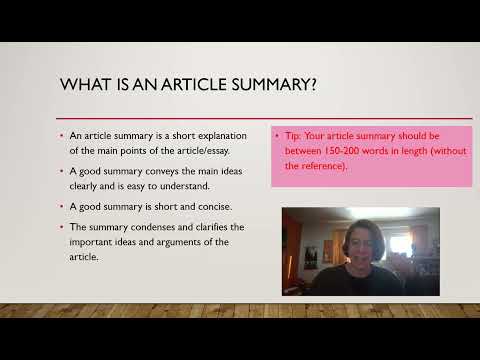 What is a journal article summary?