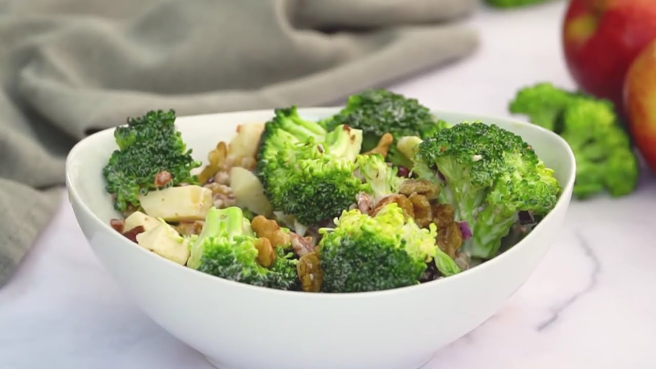 Apple Broccoli Salad with Walnuts