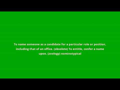 what is the meaning of nominate