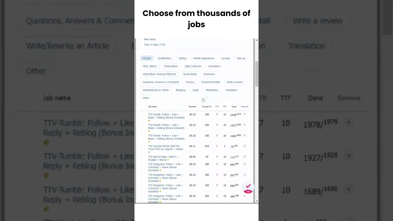 Get thousands of micro jobs ok this website #makemoneyonline #microjobs #microtask