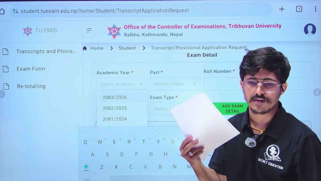 Online Transcript Application Process From Tribhuvan University Updated Version // Online Transcript