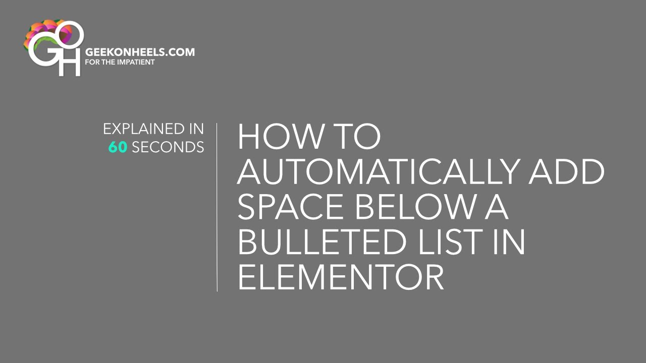 Automatically add space (margin) below bulleted lists in Elementor