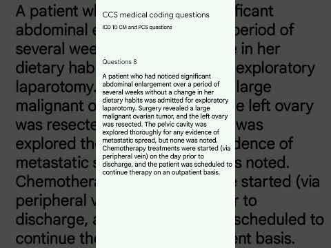 CCS medical coding questions no 8 for ICD 10 PCS and CM, cpt #cpc #ccs #medicalcoding #science