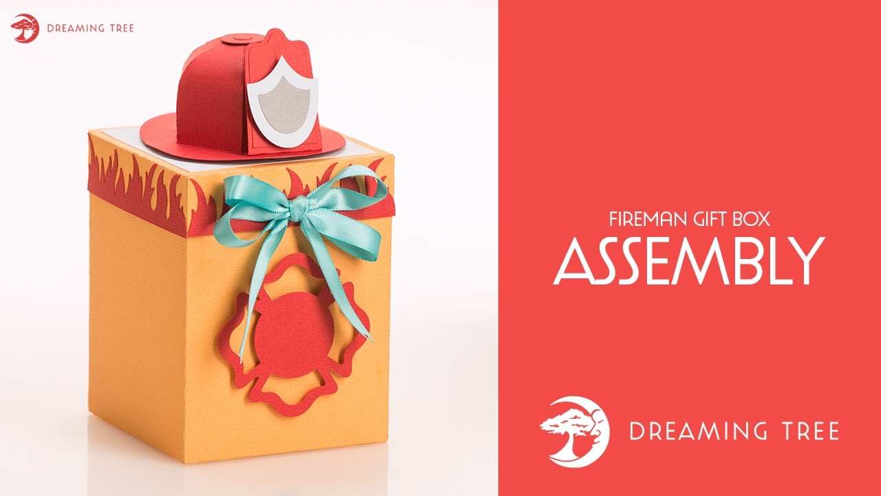 SVG File - Fireman Gift Box - Assembly Tutorial (For Cricut, Silhouette, and ScanNCut)