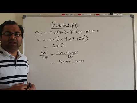 The formula of Factorial of a number n