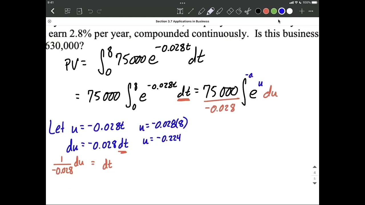 Continuous income stream | present value