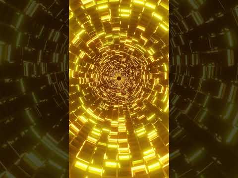 #Short #abstract Background Video 4k Yellow Golden Metallic Tunnel VJ LOOP NEON Satisfying #ASMR