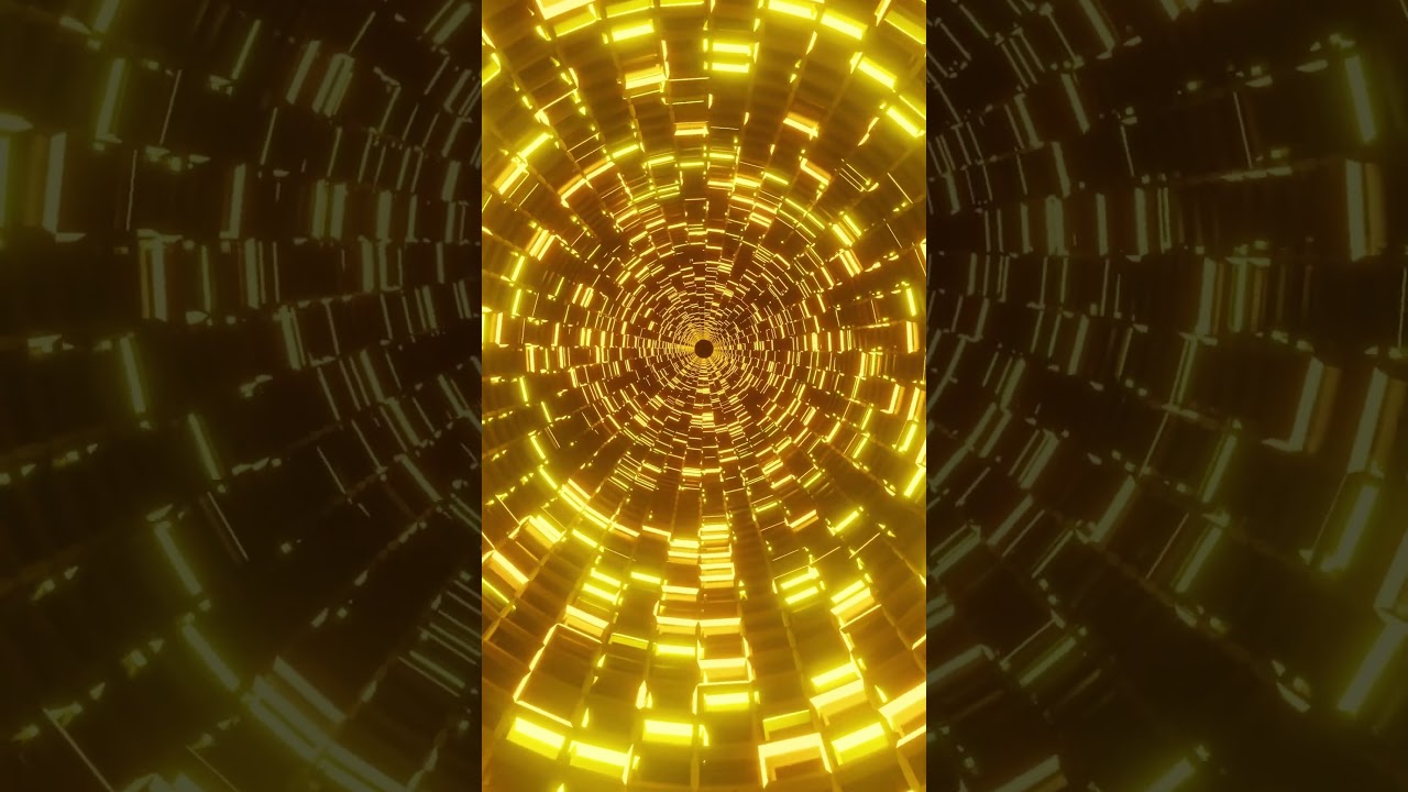 #Short #abstract Background Video 4k Yellow Golden Metallic Tunnel VJ LOOP NEON Satisfying #ASMR