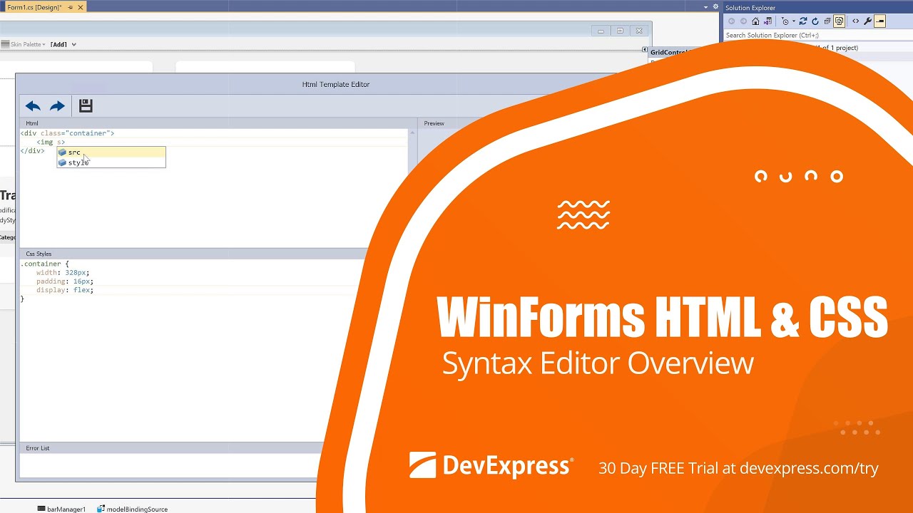 WinForms HTML & CSS: Syntax Editor Overview