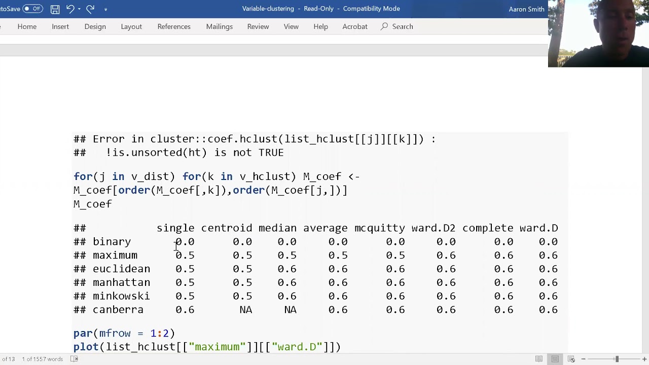 Variable clustering