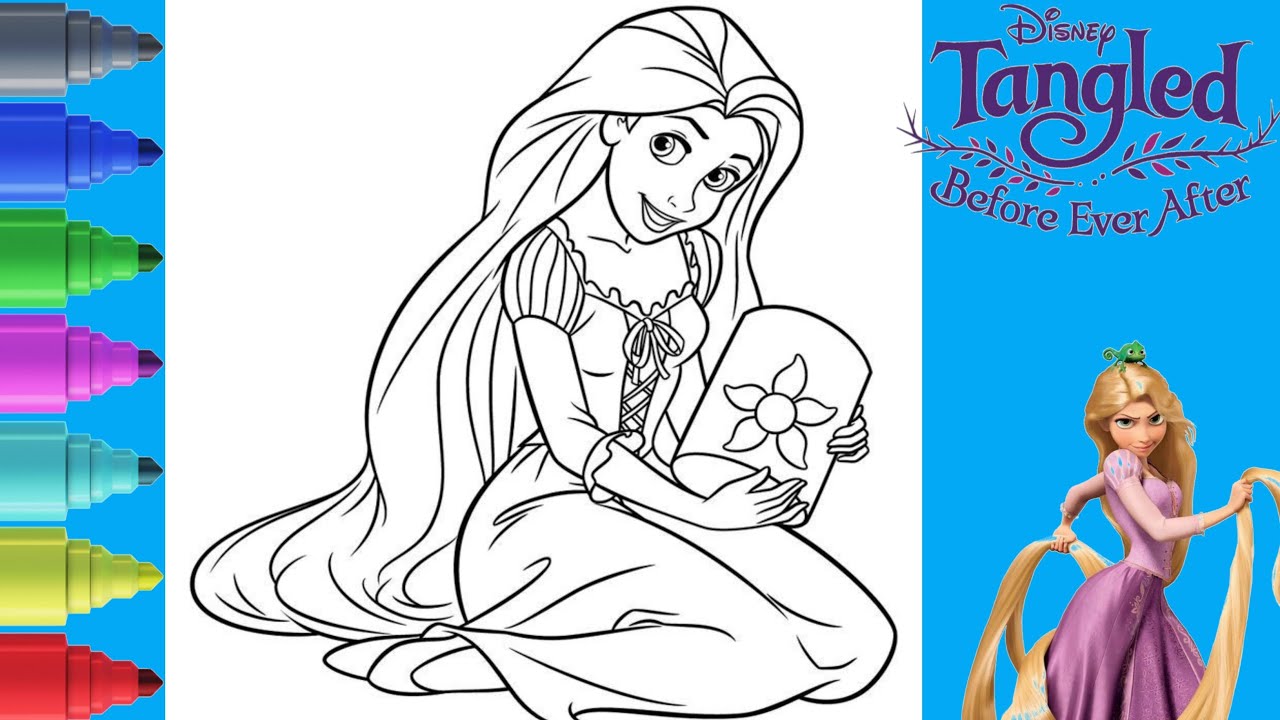 Tangled Rapunzel holding a lantern | Disney Princess coloring pages