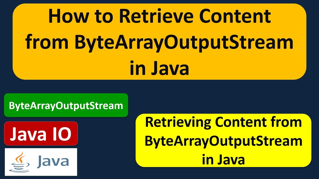 How to Retrieve Content from ByteArrayOutputStream in Java? | Java IO | Java Tutorial