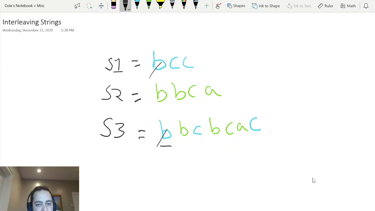 The Interleaving Strings Problem - Leetcode Problem 97 (Memoization Solution)