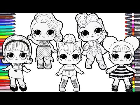Glitter LOL Surprise Dolls Coloring pages LOL Surprise Coloring Book for Kids Queen Bee Splash Queen