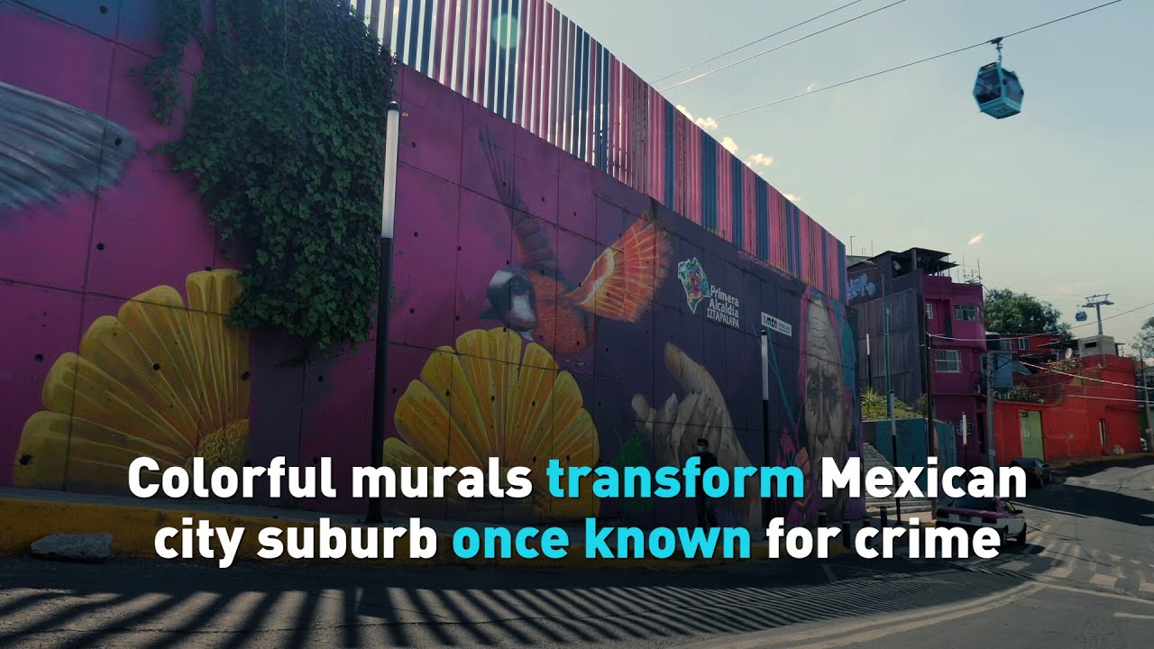 Colorful murals transform Mexico City suburb