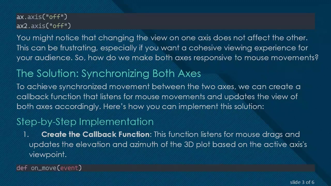 How to Interact with Two matplotlib.axes.Axes Together for Enhanced 3D Animation