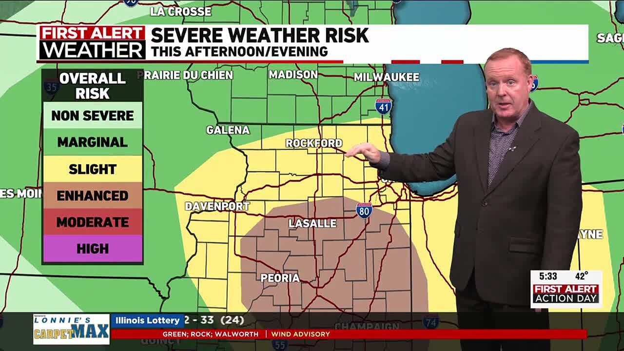 Showers & T-Storms, Strong Winds, and Snow over the next 24 hours