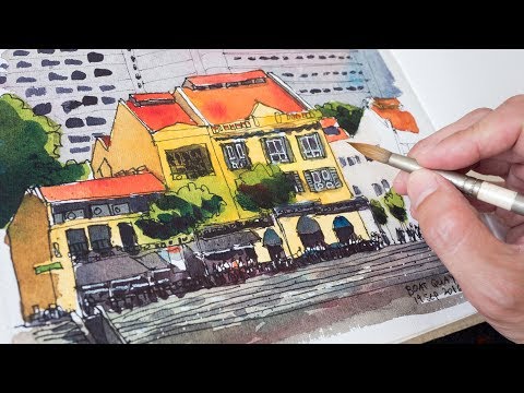 Boat Quay Shophouse Sketch Timelapse