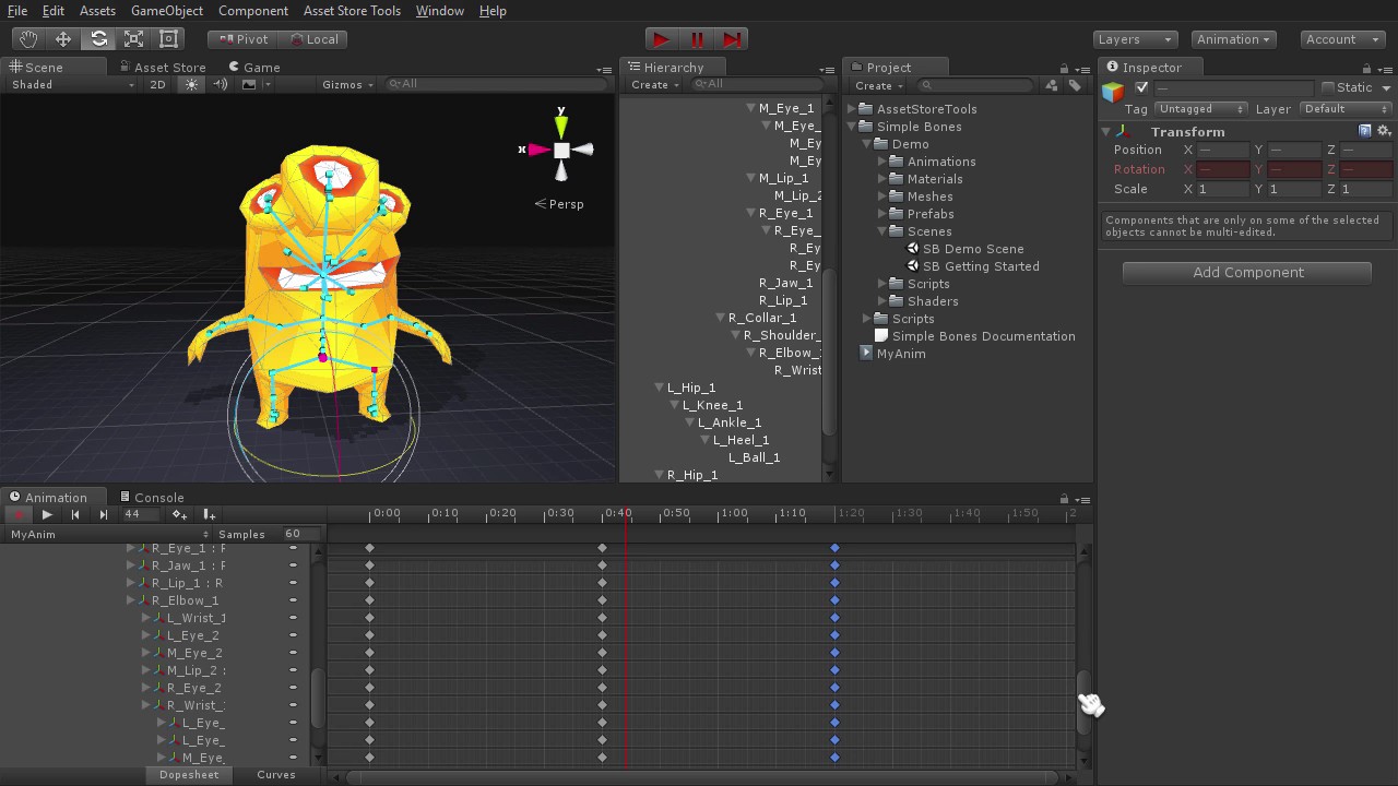 Unity Simple Bones Animation