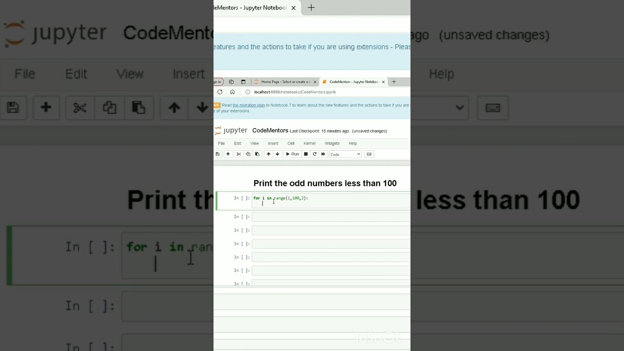 Print Odd Numbers in Python! #shorts #python #Coding #Programming #learnpython  #oddnumbers #coding