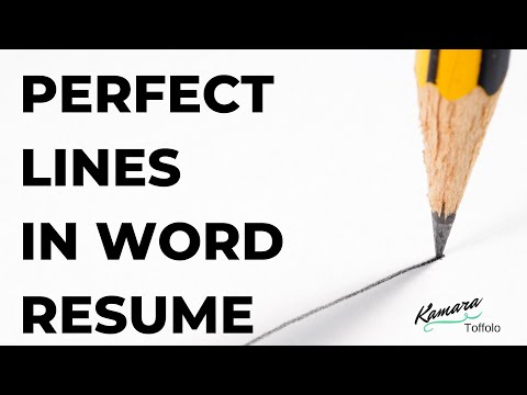 HOW TO INSERT A LINE IN WORD FOR RESUME IN 3 CLICKS! HOW TO MAKE A LINE IN WORD