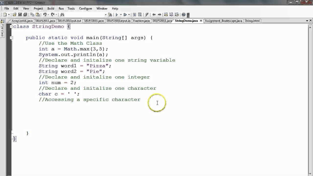 Java - String Methods Example 1 (charAt)
