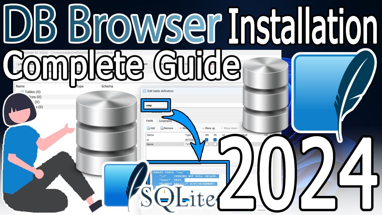 How to install DB Browser for SQLite on Windows 10/11 [ 2024 Update ] Create Database, Table in SQL