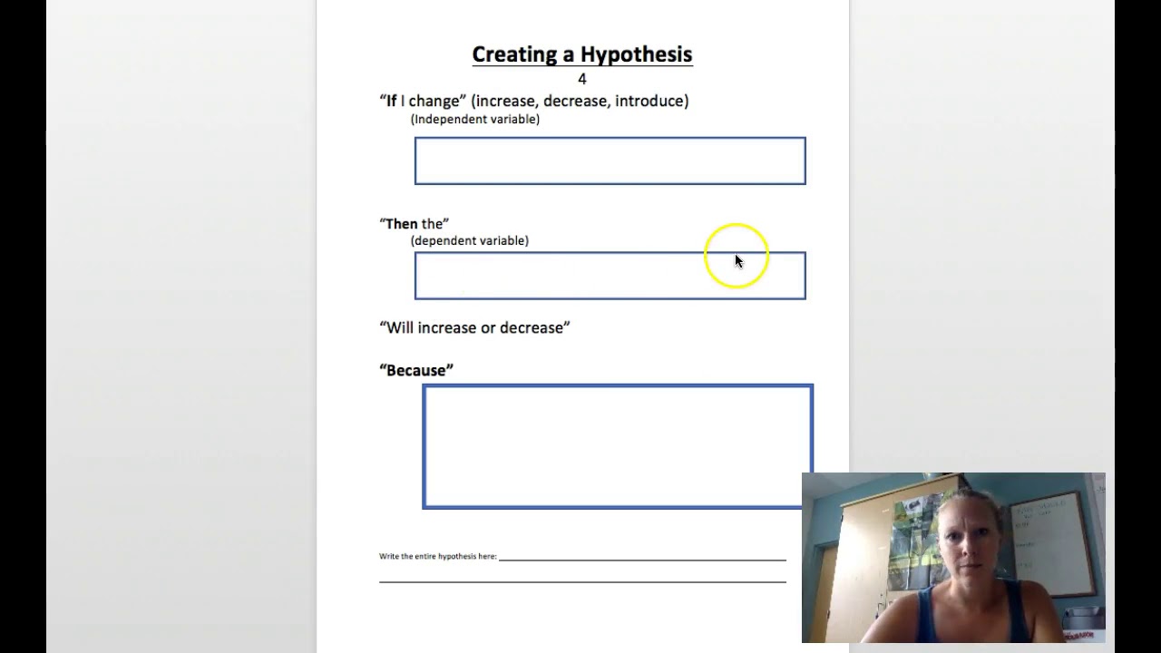 Controlled Experiment Set Up: Writing a Hypothesis
