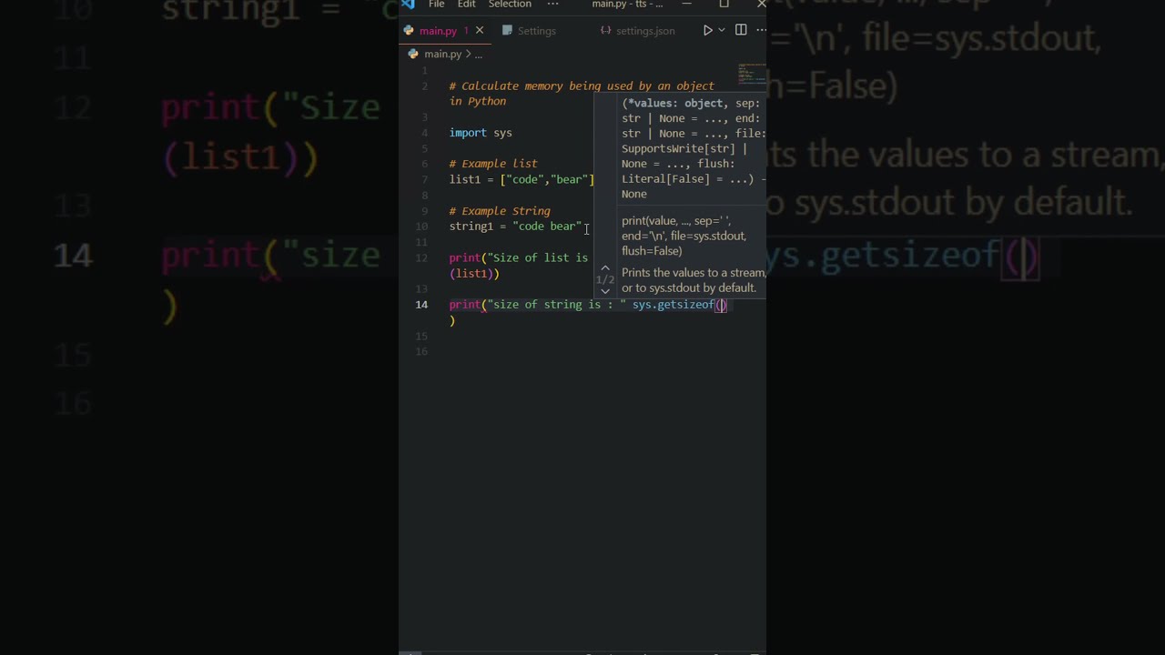 Calculate memory  being used by an object in Python
