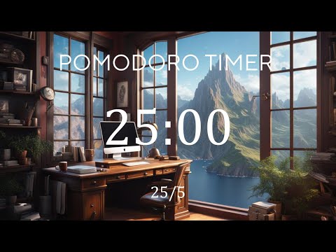 25/5 Pomodoro Timer ???? Jazz music + Frequency for Relaxing, Studying and Working ????