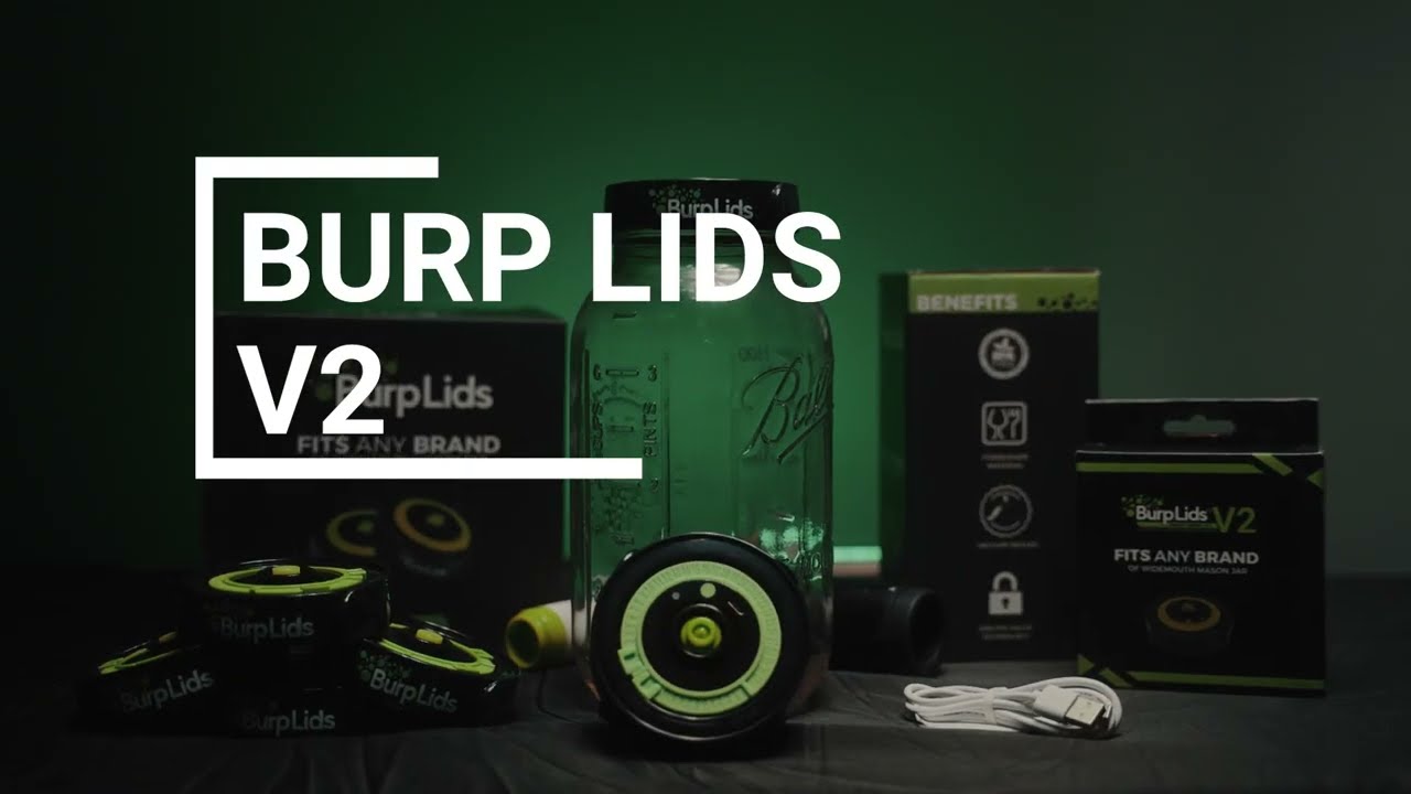 Burp Lids V2 - Automatic Burping Technology - Vacuum Sealed for Successful Curing