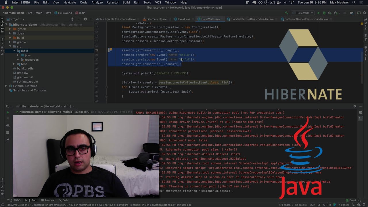 Short Hibernate demo