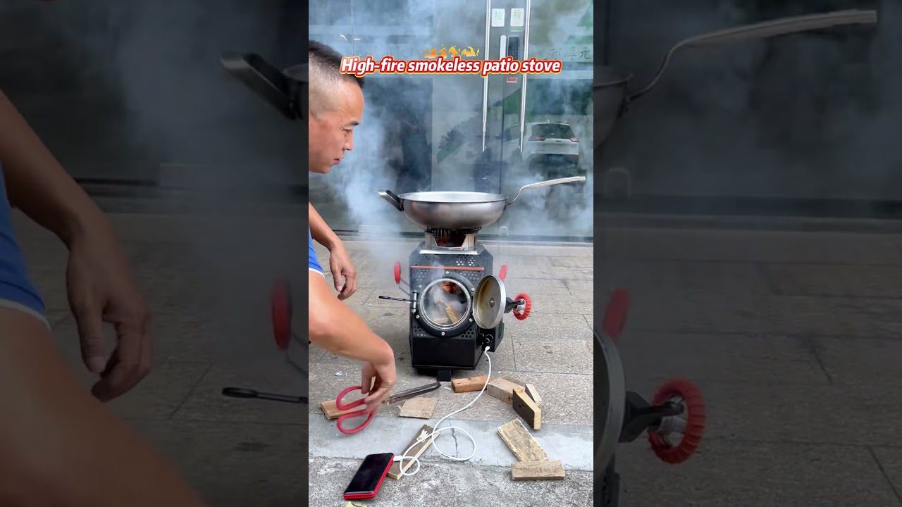 Efficient and safe burning smokeless wood stove #woodstove #outdoorstove #bbq #campping #cooking