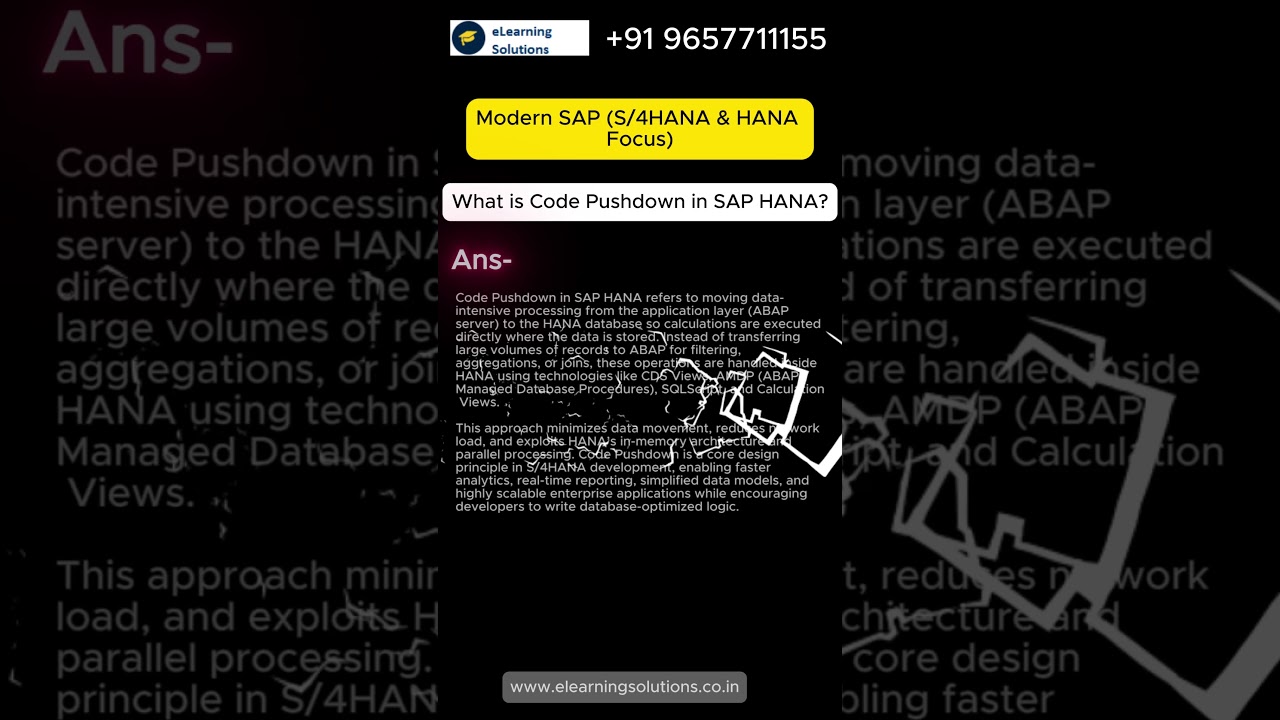What is Code Pushdown in SAP HANA? Explained Simply